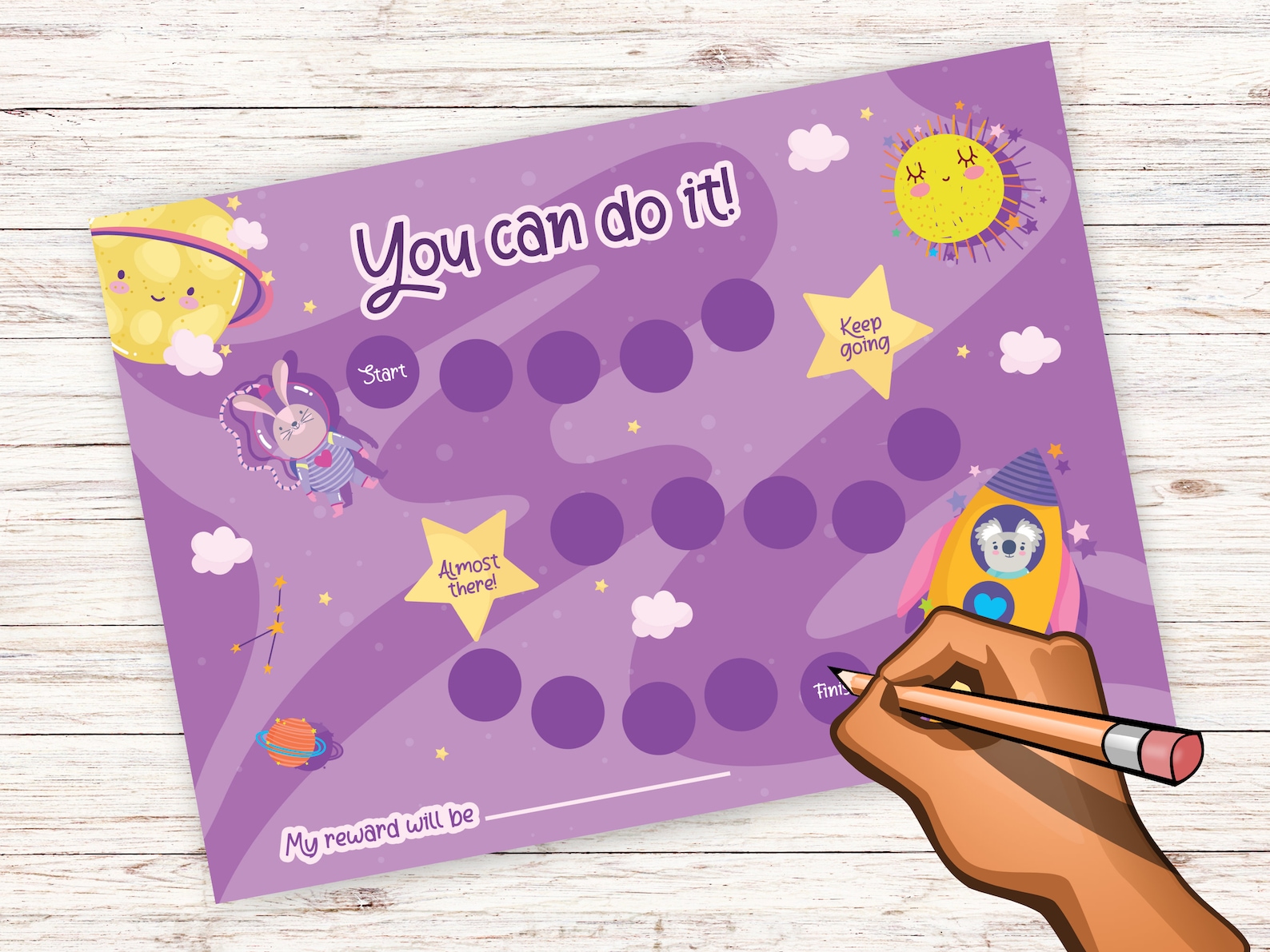 Printable Outer Space Reward Chart | Planets Sticker Chart | Instant ...