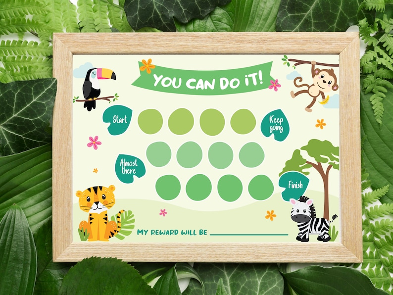 Printable Jungle Reward Chart | Safari Reward Chart | Growth Chart for ...