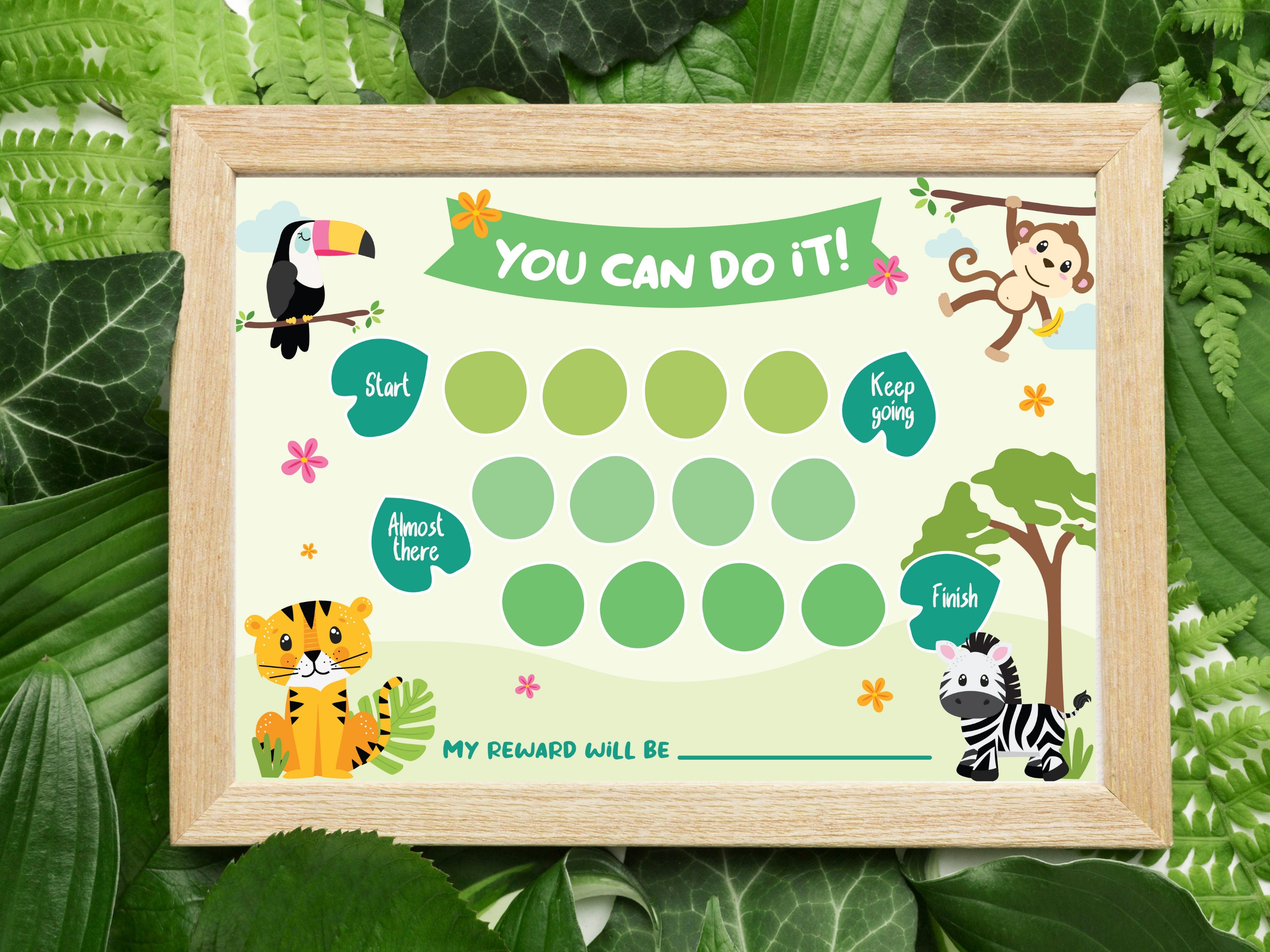 Printable Jungle Reward Chart | Safari Reward Chart | Growth Chart for ...