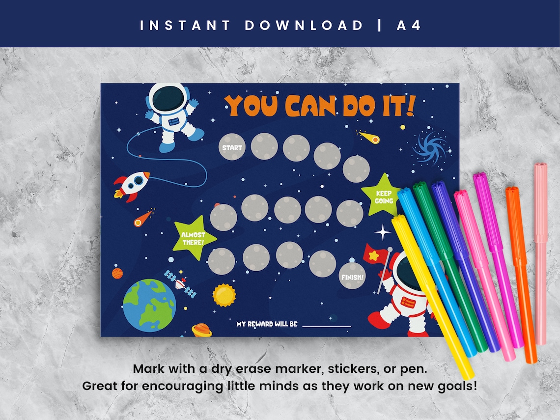 Printable Outer Space Reward Chart | Planets Sticker Chart | Instant ...
