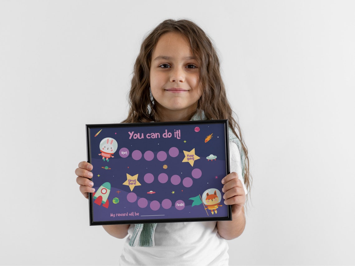 Printable Space Reward Chart for Kids Kids Reward Chart Galaxy Sticker ...