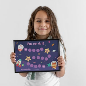 Printable Space Reward Chart for Kids | Kids Reward Chart | Galaxy ...