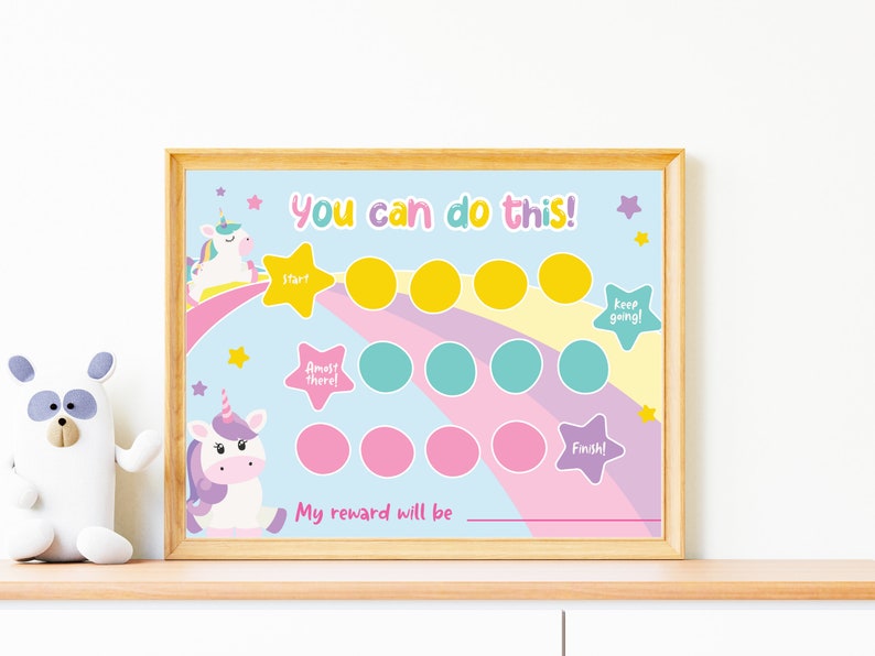 Printable Unicorn Reward Chart Chore Chart Printable Growth Chart ...