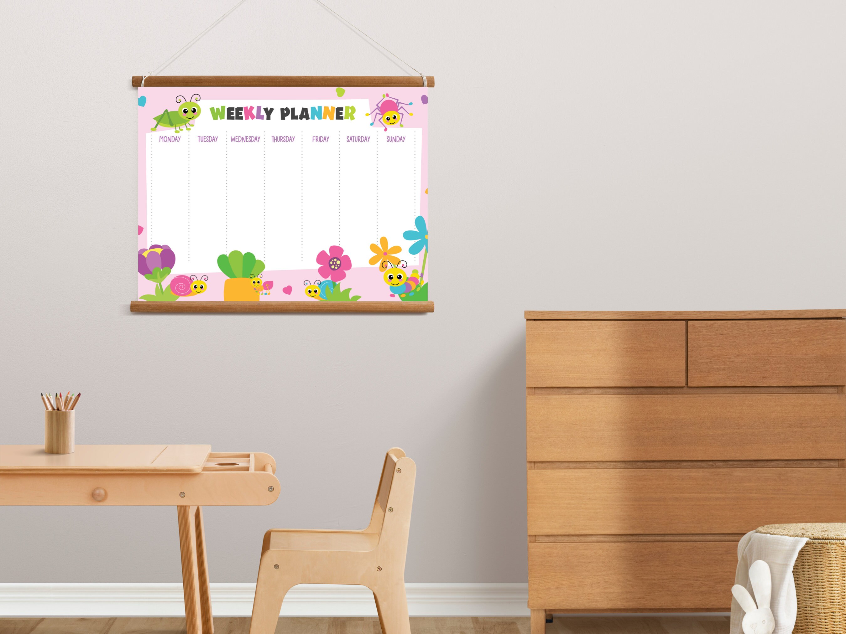 Bugs Weekly Planner Kids, Kids Weekly Planner Printable, Weekly ...