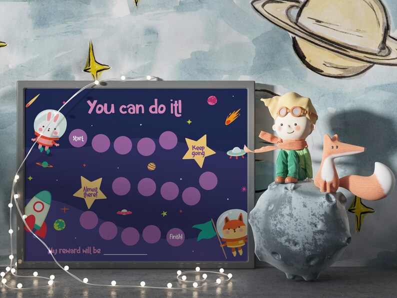 Printable Space Reward Chart for Kids | Kids Reward Chart | Galaxy ...
