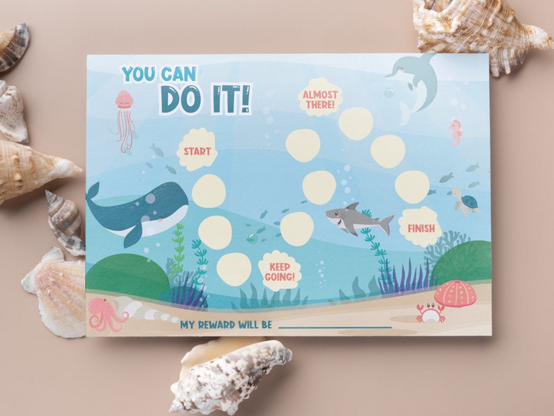 Reward Chart | Whale Shark Fish Sticker Chart | Instant Download ...