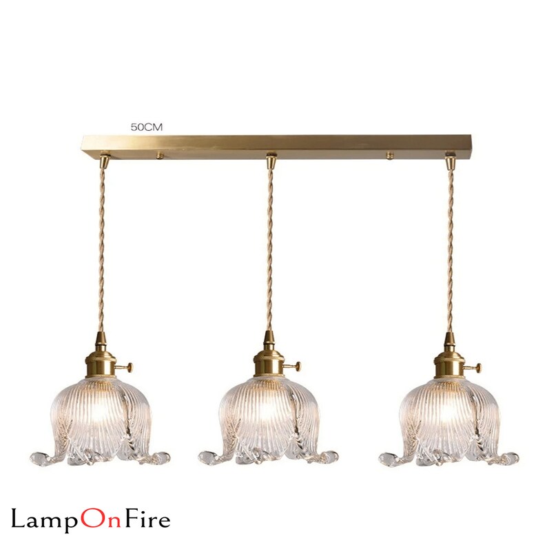 Fluted Glass Short Cylinder Pendant LED Light in Vintage Style Bulb ...