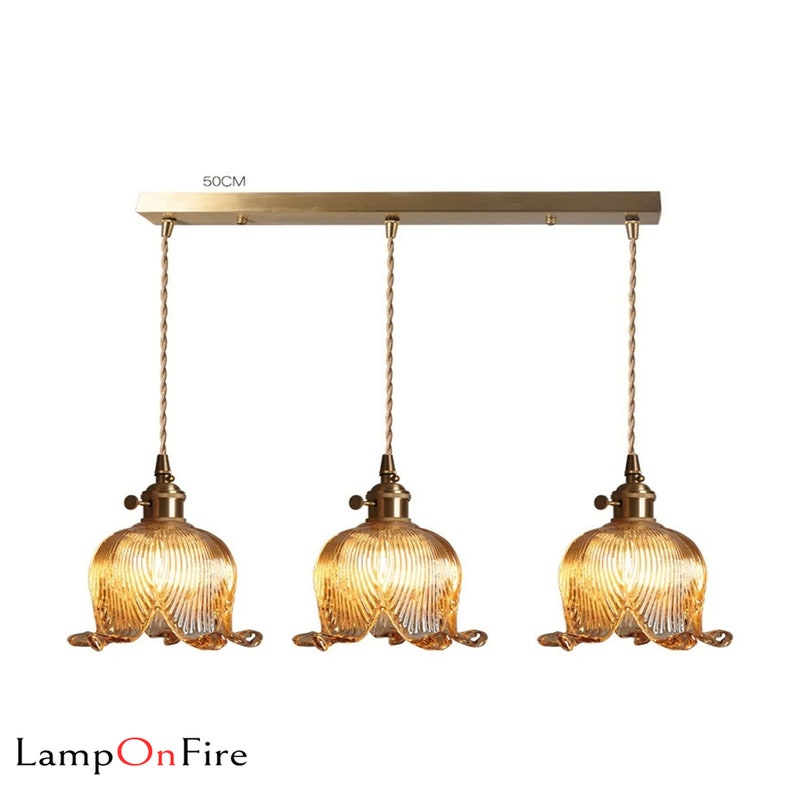Fluted Glass Short Cylinder Pendant LED Light in Vintage Style Bulb ...