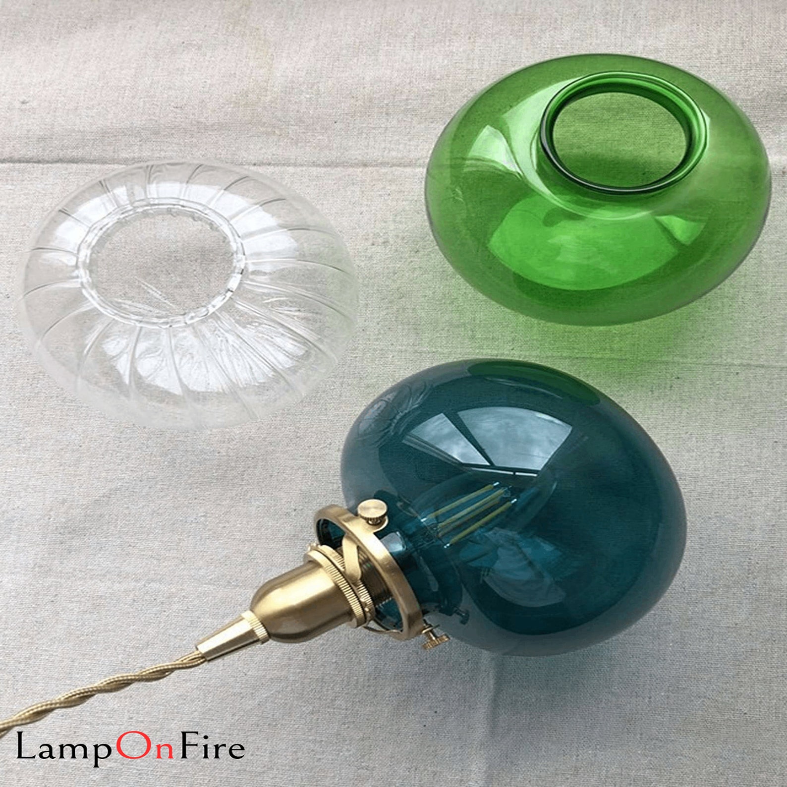 Fluted Glass Short Cylinder Pendant Led Light In Vintage Style Etsy