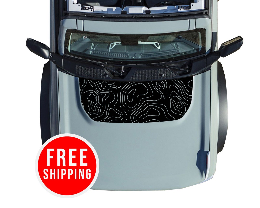 Bronco Topographic Hood Cowl Vinyl Decal for 2021, 2022, 2023 & 2024 ...