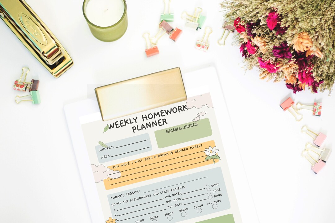 Printable ADHD Weekly Academic Planners - Etsy