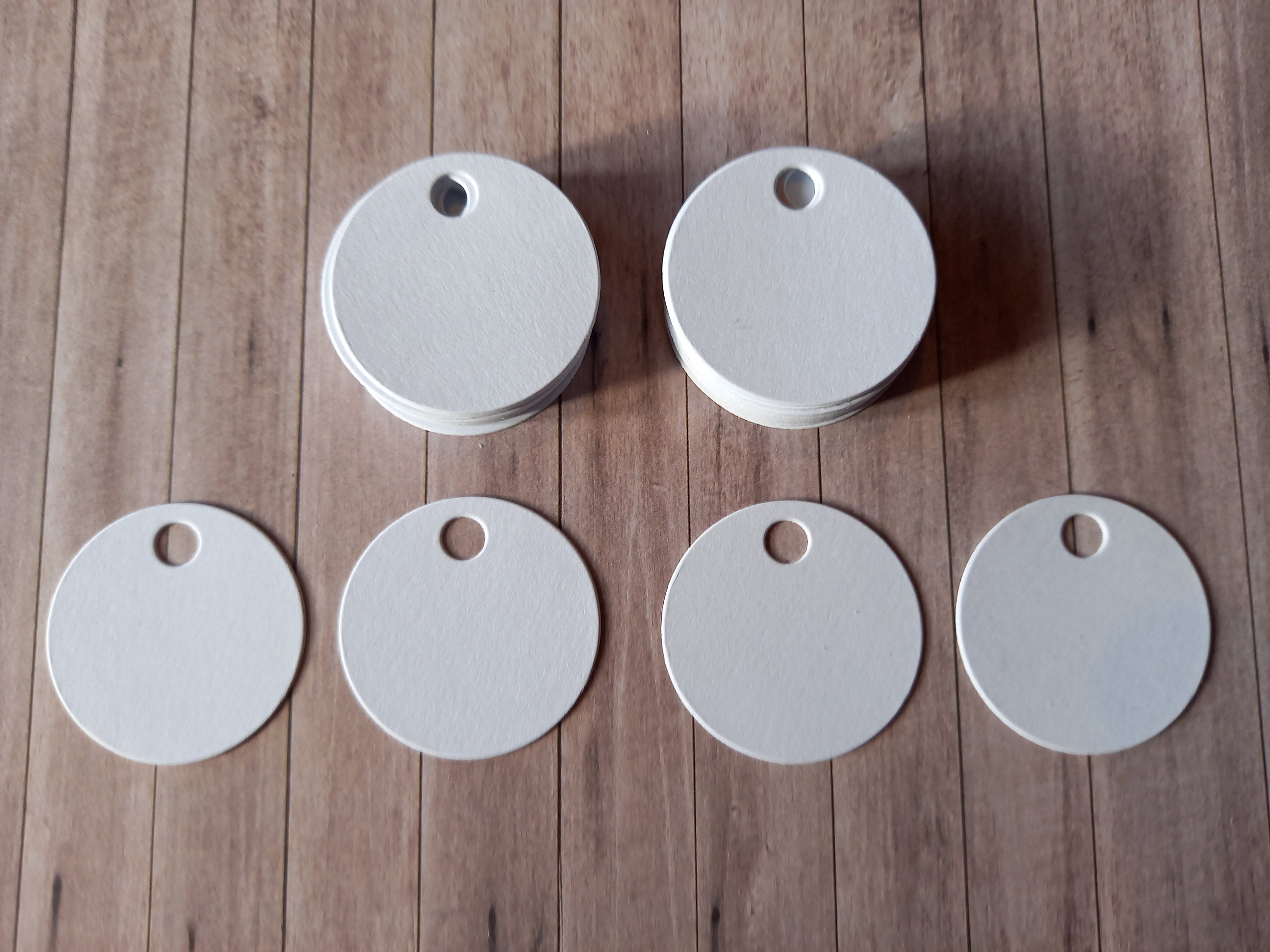 50 Small Round Price Tags White Circle Gift Tags Handmade Die Cut ...