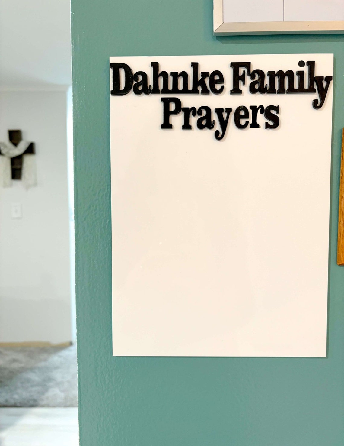 Prayer Sign, Dry Erase Prayer Sign, Family Prayer, Christian Family ...