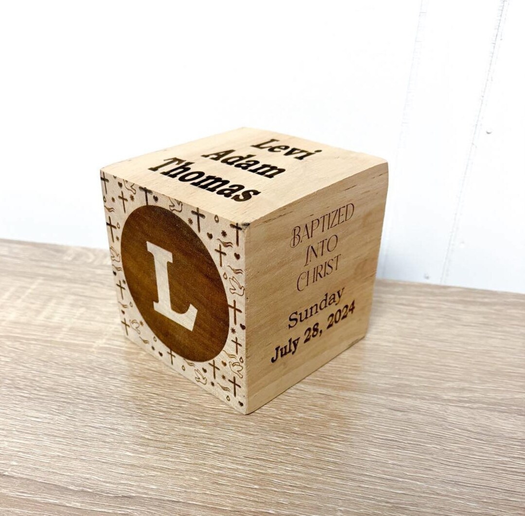 Baptismal Block, Baptism Memory, Baptism Memory Block, Baby Block ...