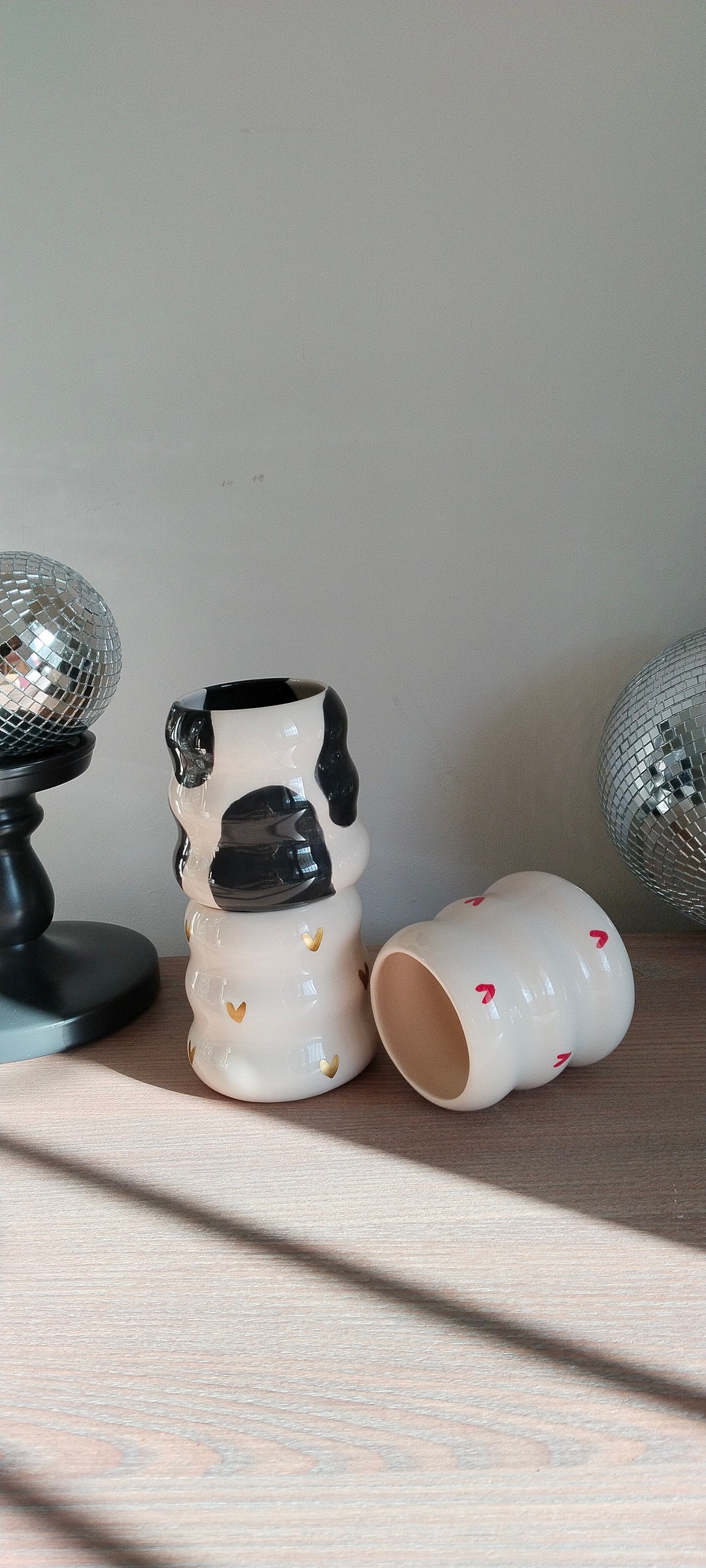 200 250 Ml Handmade Ceramic Heart Mug, Cute Espresso Cup, Kawaii ...