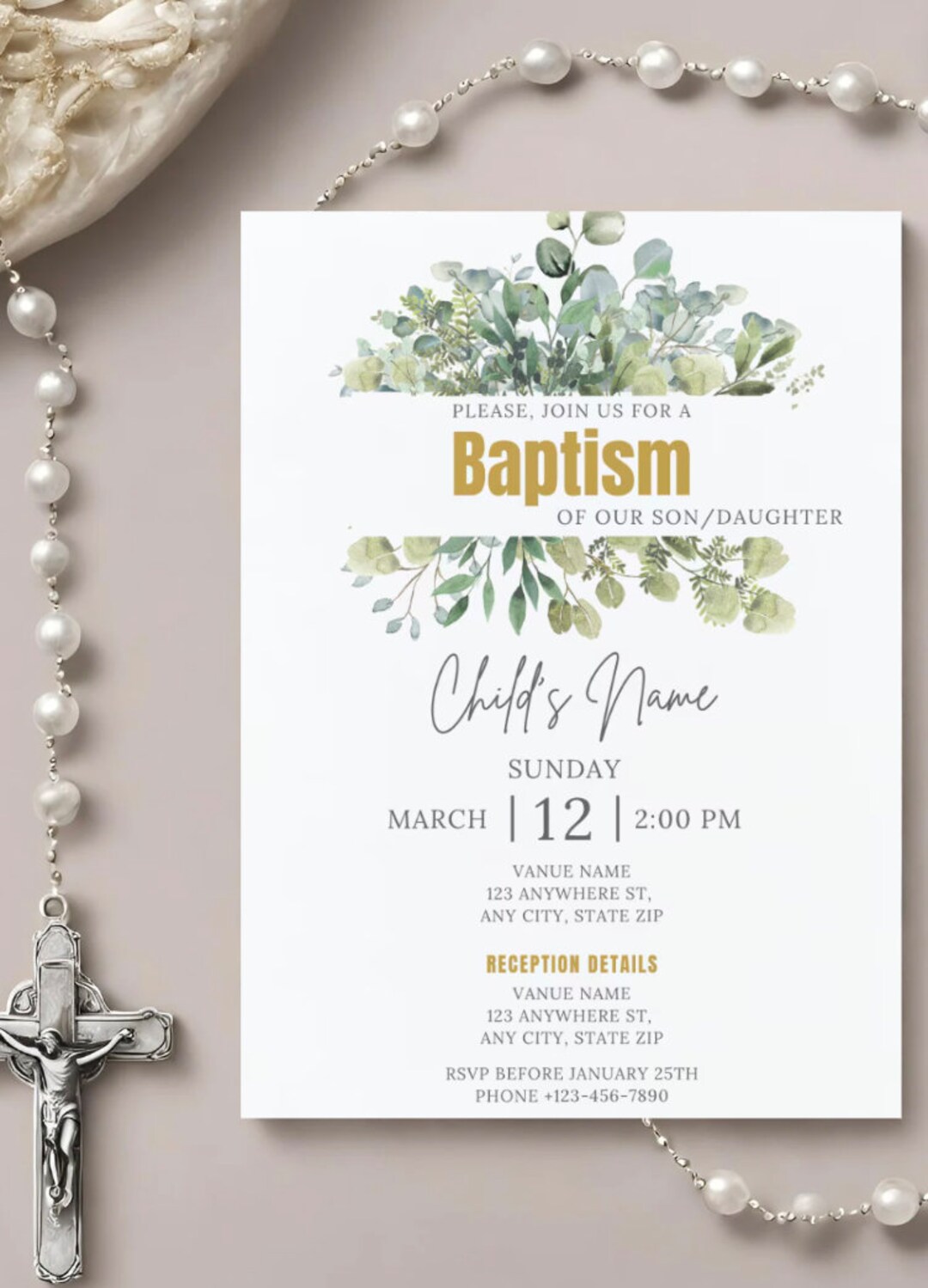 Personalized Baptismal Invitation - Etsy