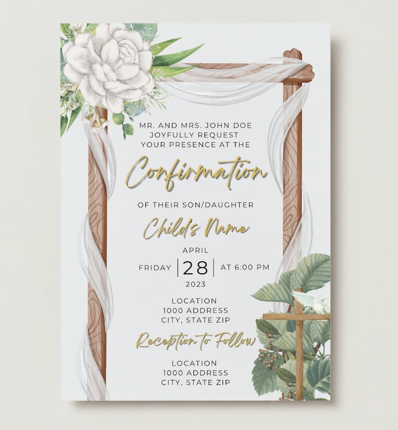 Personalized Confirmation Invitation for Boy or Girl - Etsy