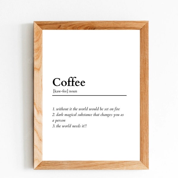 Coffee Definition Print - Etsy