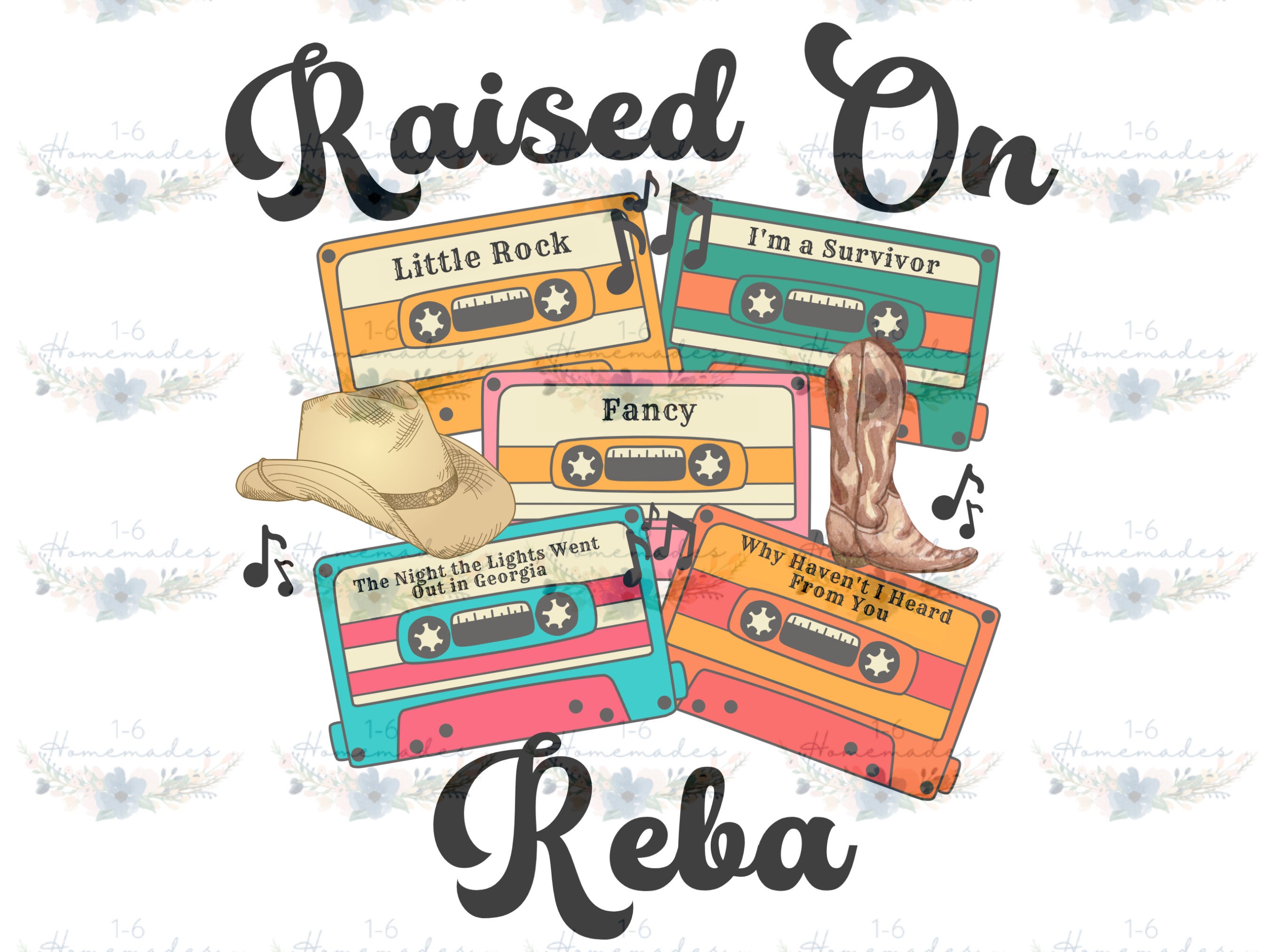 Raised on Reba PNG Reba Mcentire Retro Cassette Tape PNG Instant ...