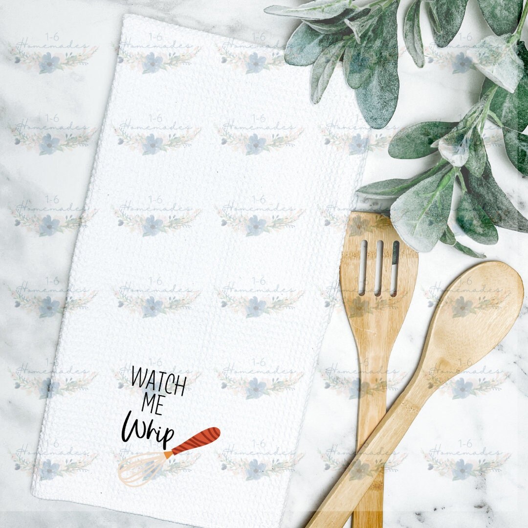Tea Towel Design PNG Watch Me Whip Funny Towel Pun - Etsy