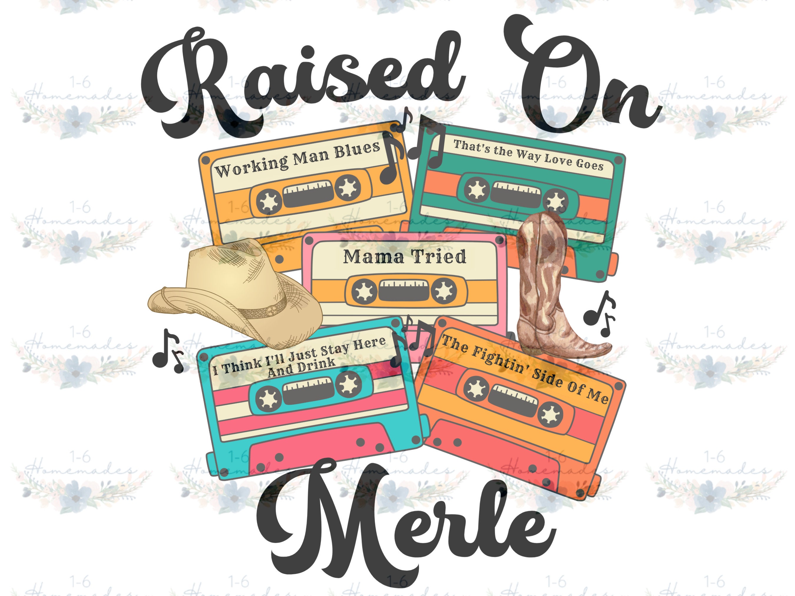 Raised on Merle PNG Merle Haggard Retro Cassette Tape PNG Instant ...