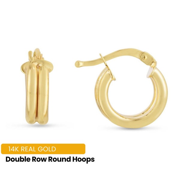 Real Gold Hoop Earrings - Etsy
