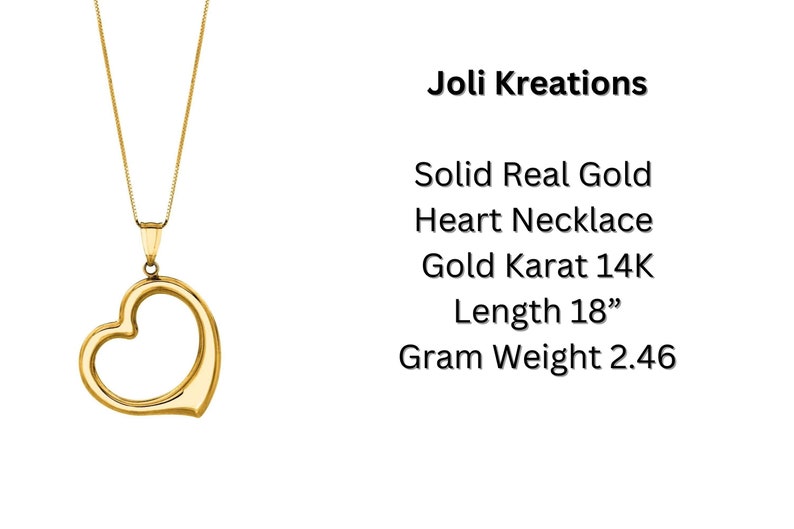 14K Gold Open Heart Necklace Real Gold Heart Pendant - Etsy