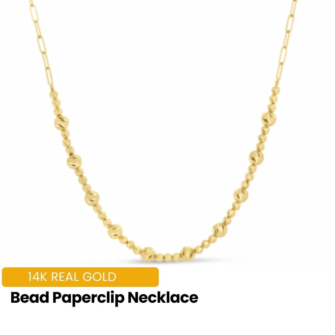 14kt Gold 18 Yellow Finish Diamond Cut/textured Fancy Paperclip ...