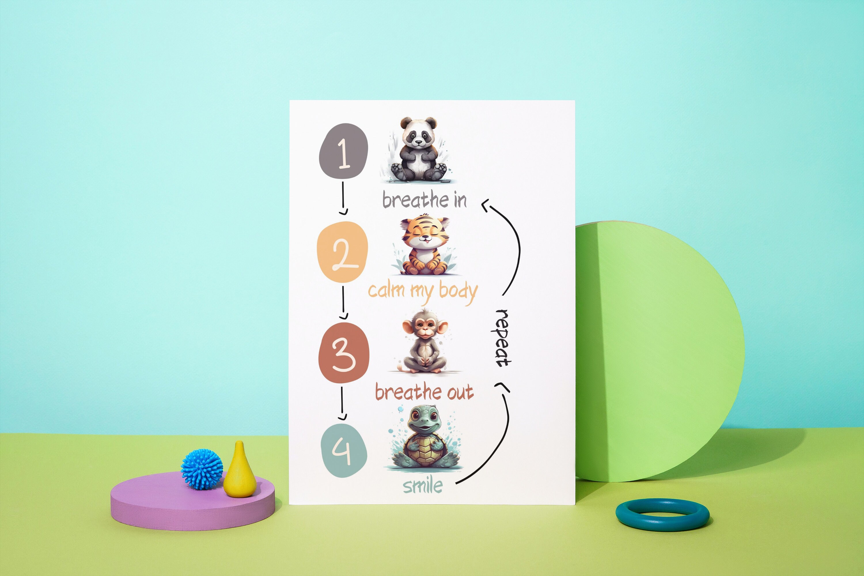 Smile Breathing Safari Poster for Children Mindfulness - Etsy