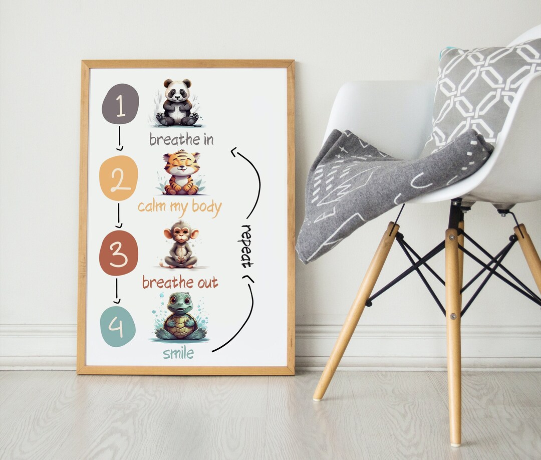 Smile Breathing Safari Poster for Children Mindfulness Breathing ...