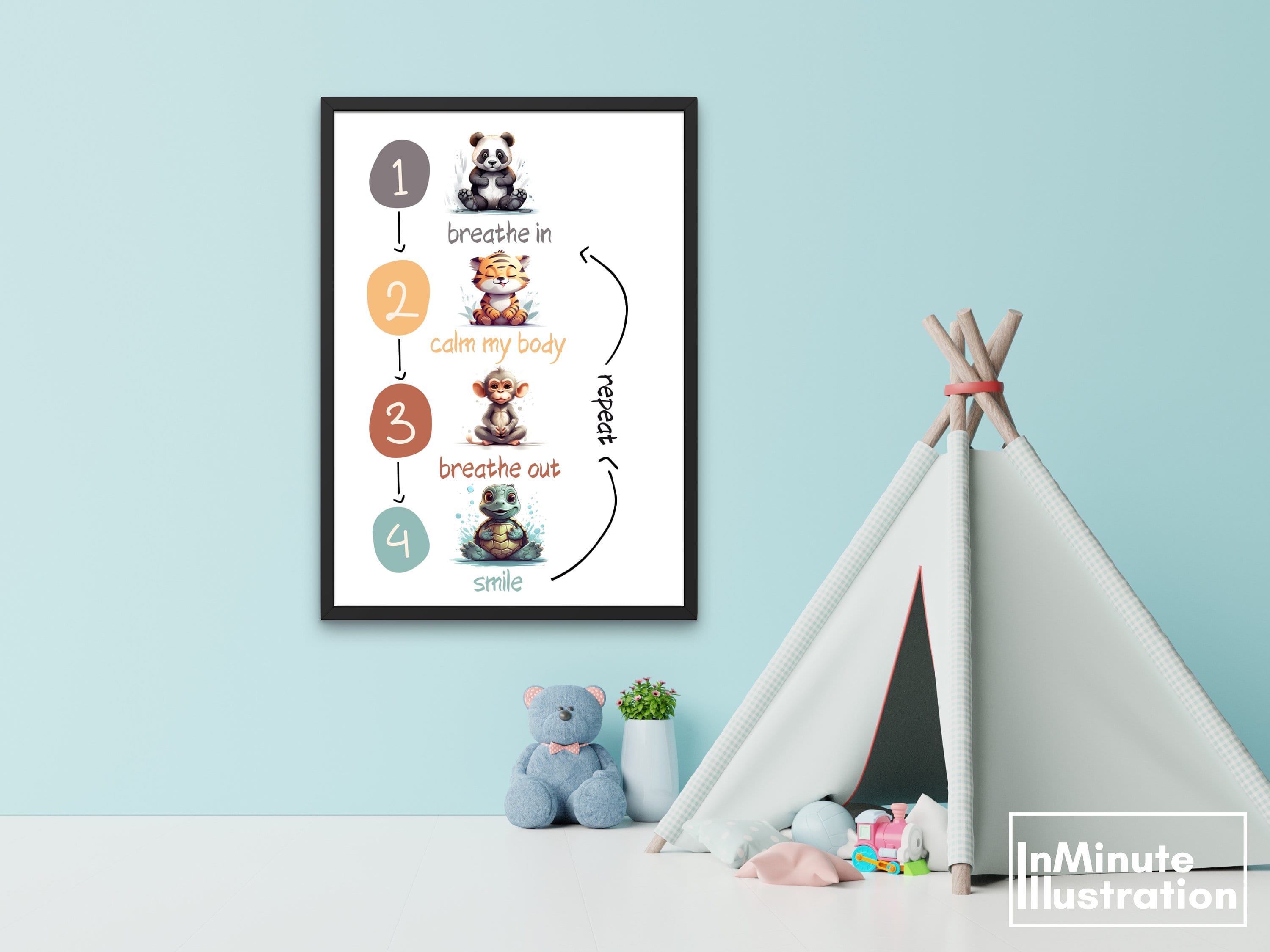 Smile Breathing Safari Poster for Children Mindfulness Breathing ...