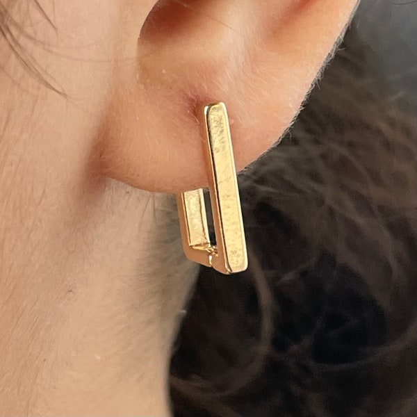 Rectangle Hoops - Etsy