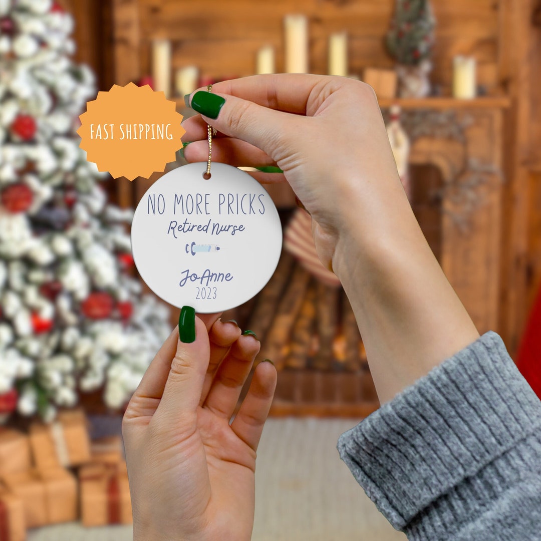 Custom Retired Nurse Gift Ornament, Nurses Retirement Present ...