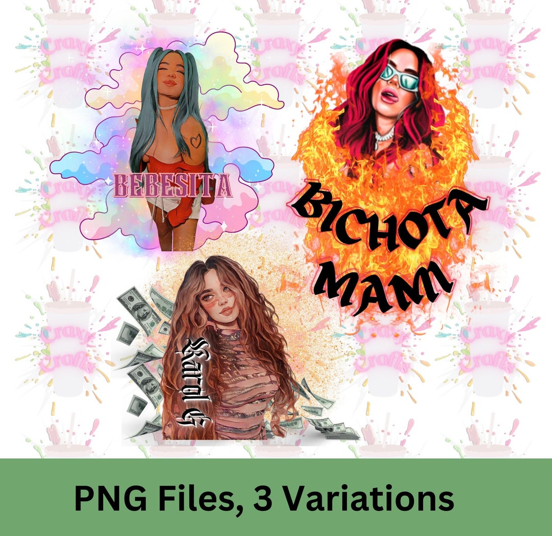 Karol G Sublimination PNGs, Bichota Mami Fire Theme, Bebesita Pastel ...