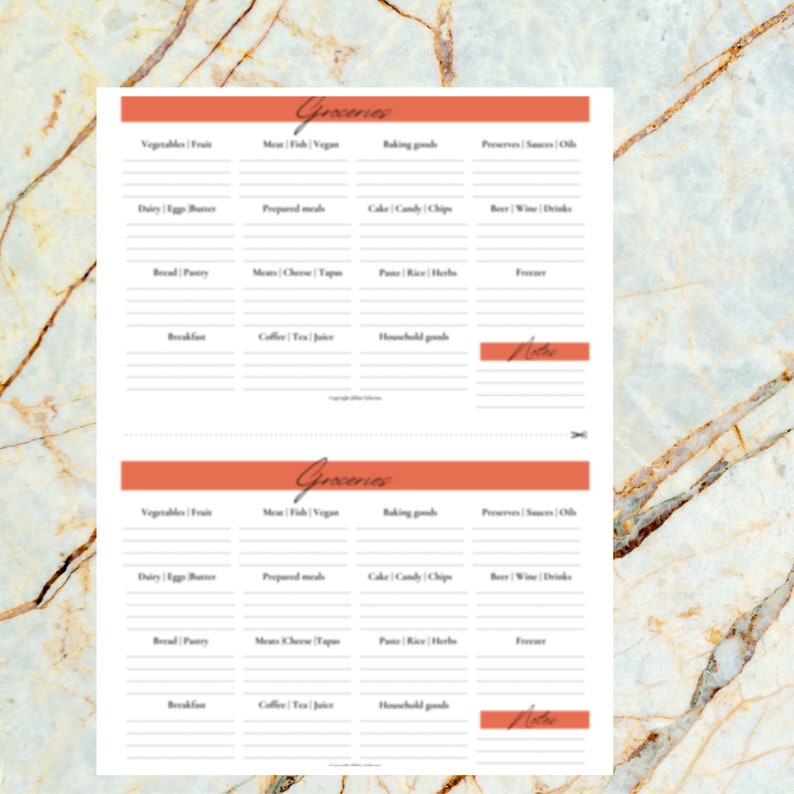 Weekly Meal Planner & Grocery List Printable PDF Meal Prep Digital ...