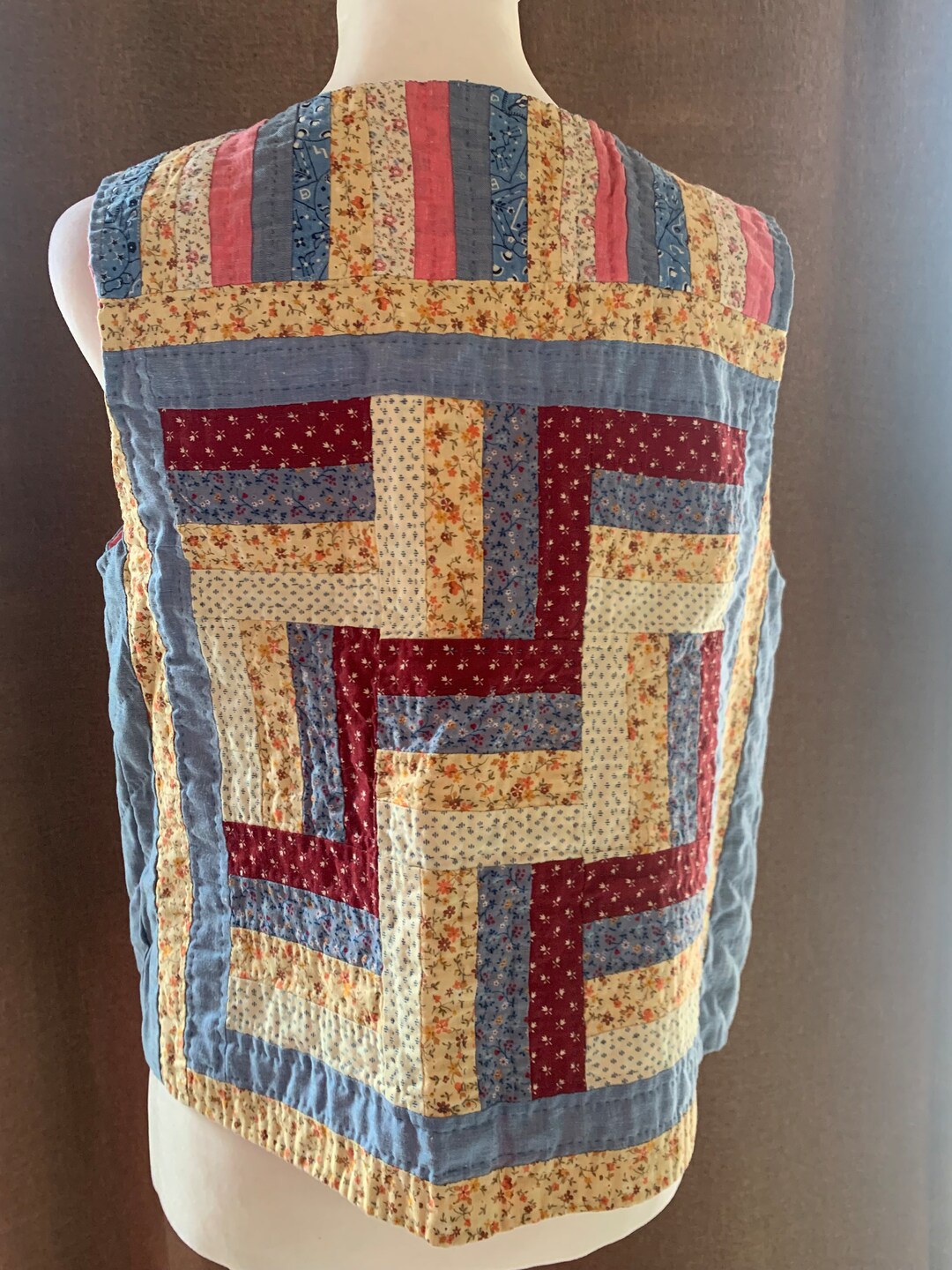 Vintage Handmade Quilted Patchwork Vest - Etsy