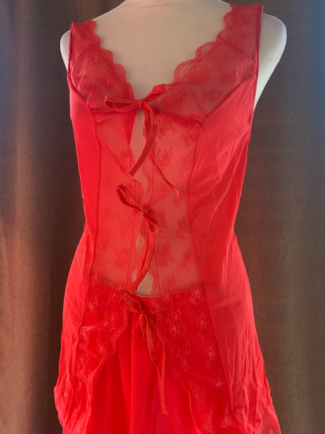 True Vintage 1970s Negligee Nightie Lingerie 3 Piece Set in Bright ...