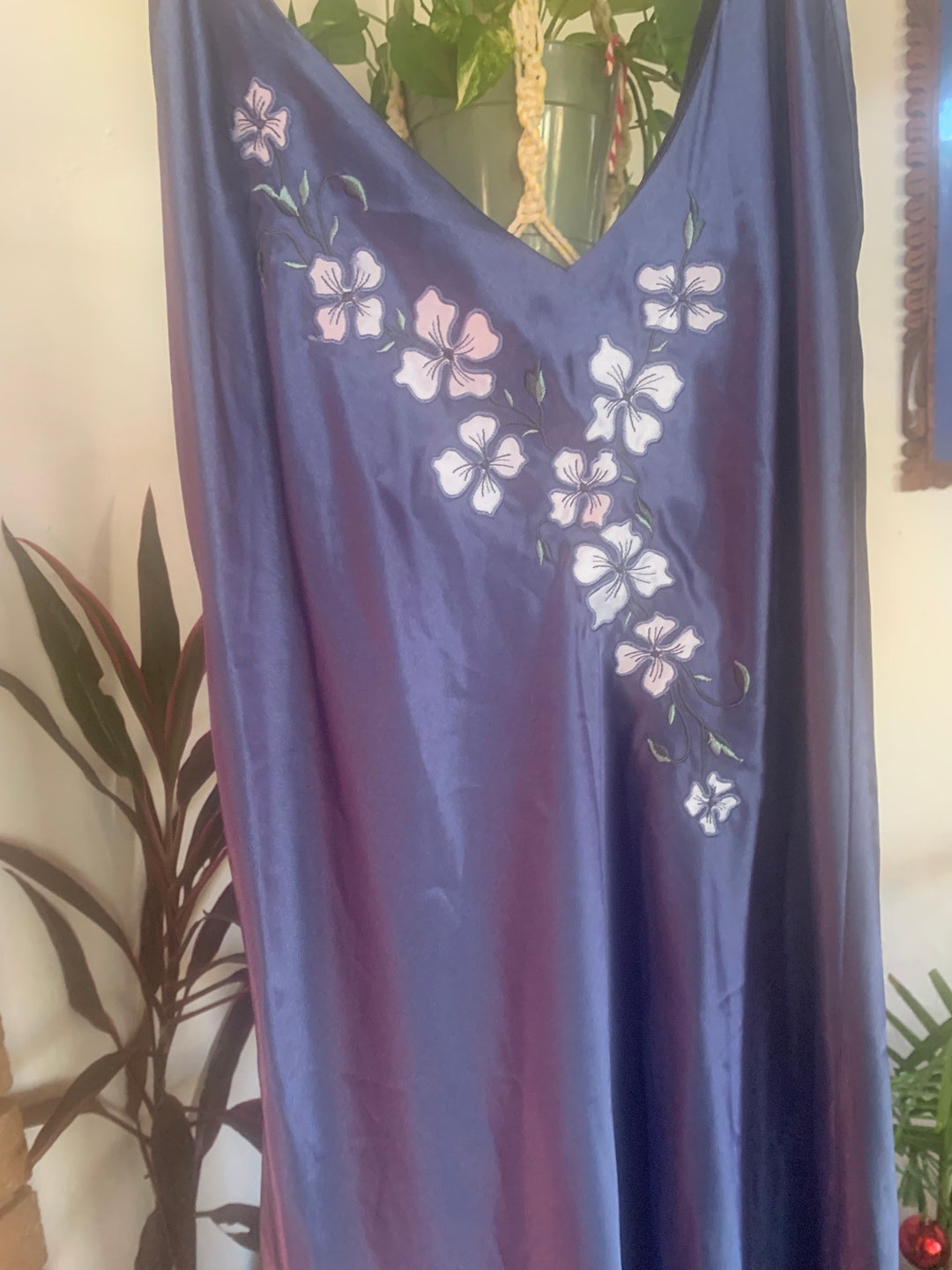 Blue Halston True Vintage 80s 90s Romancecore Nightgown - Etsy