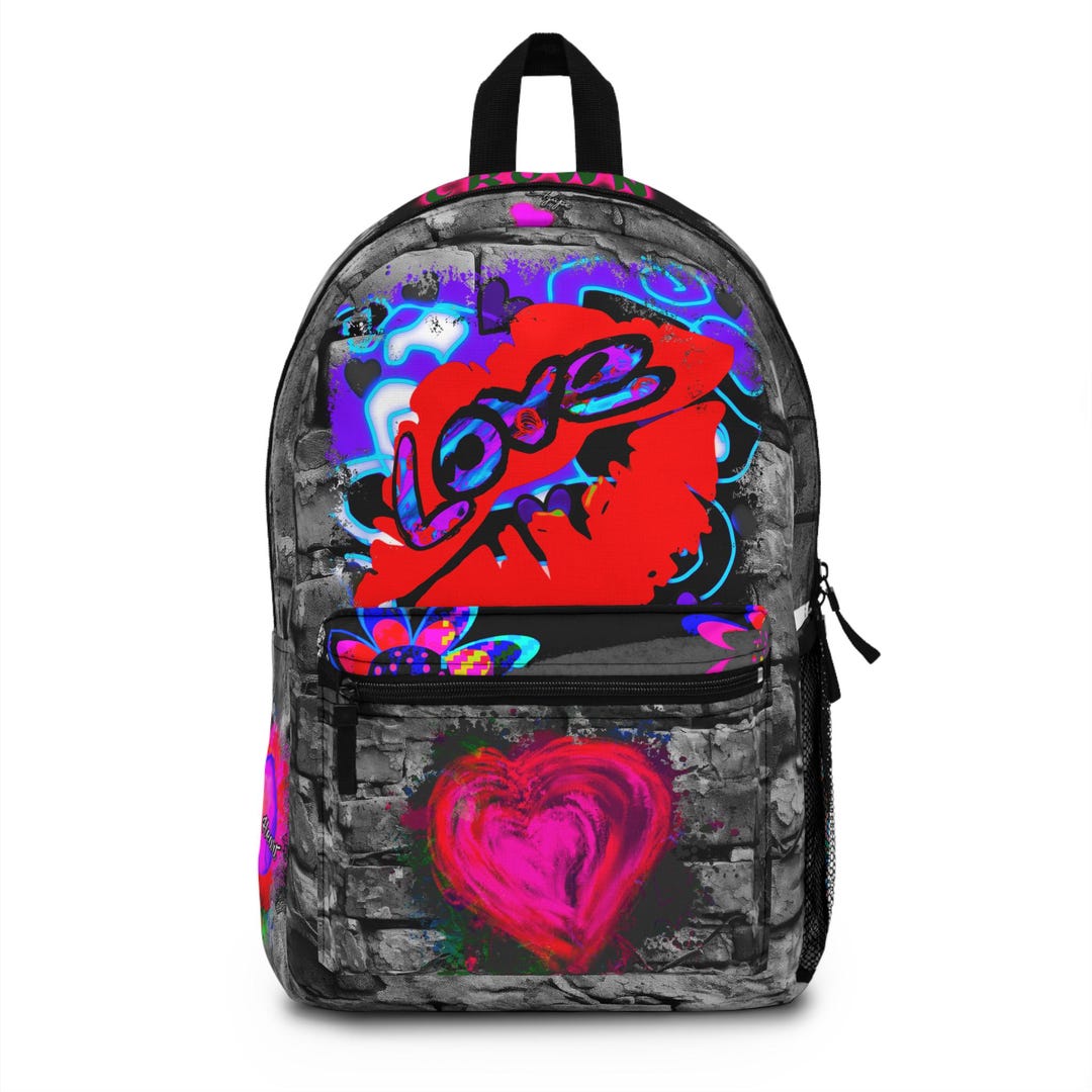 Faith Over Fear Graffiti Backpack: Street Art Rucksack - Etsy