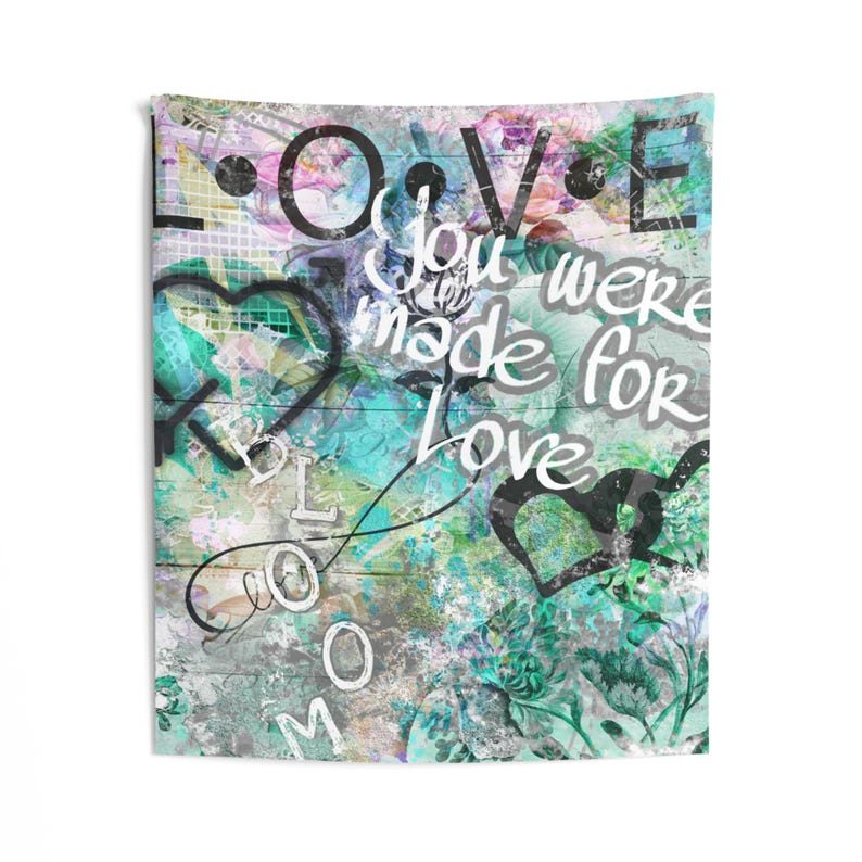 Graffiti Bohemian Swirl Indoor Wall Tapestry, Colorful Home Decor ...