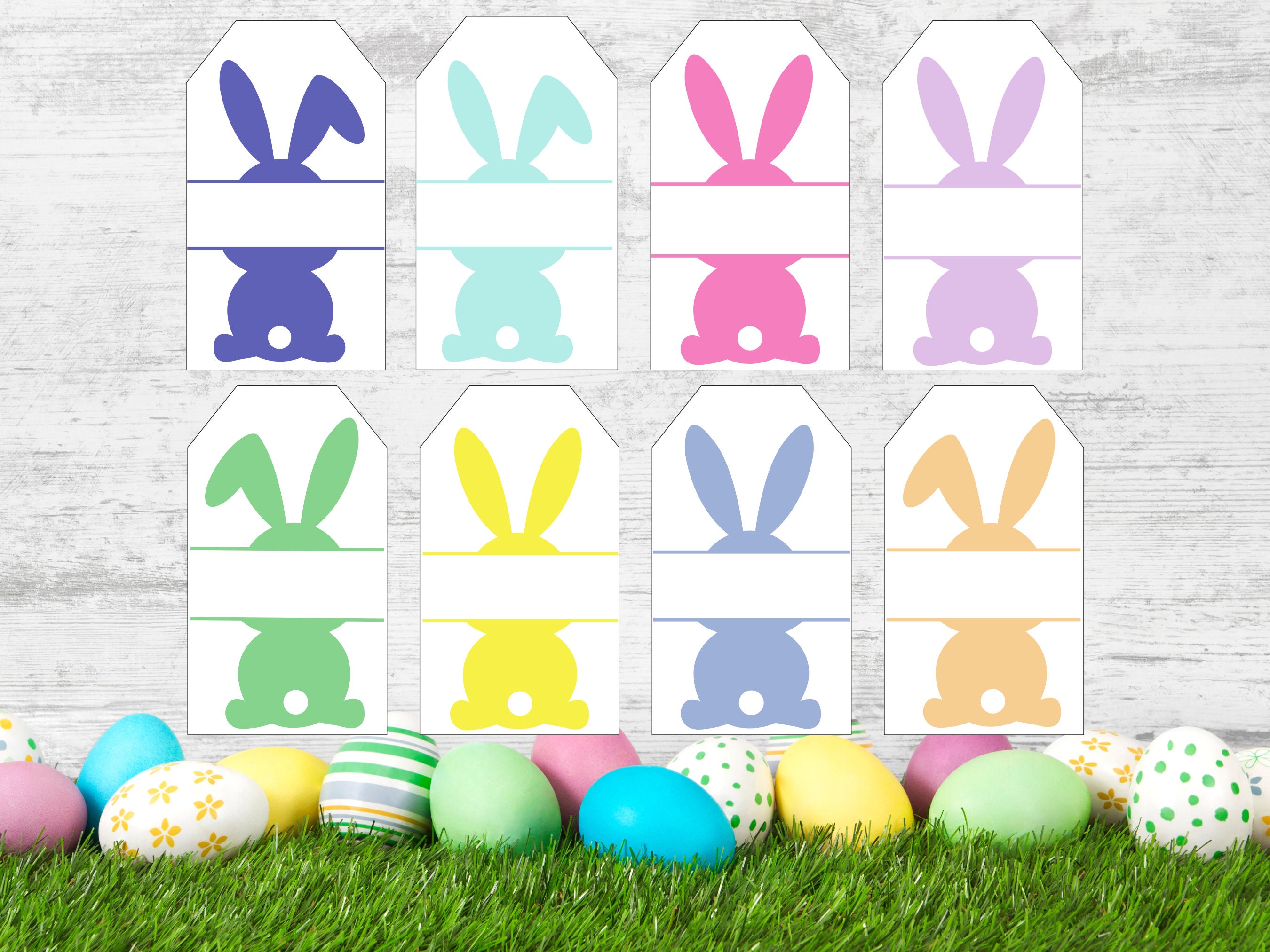 Easter Bunny Tags, Printable, Customizable, Add Name, Digital Download ...