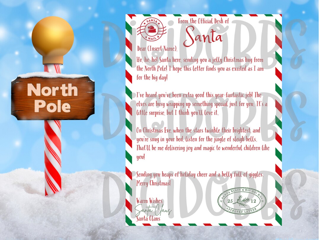Cute Christmas Letter From Santa, Includes Envelope Template, Printable ...