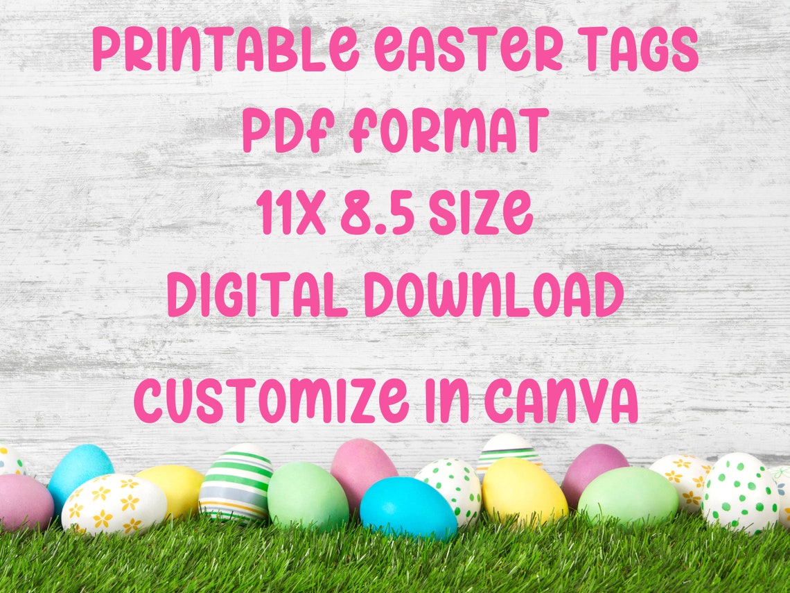 Easter Bunny Tags, Printable, Customizable, Add Name, Digital Download ...