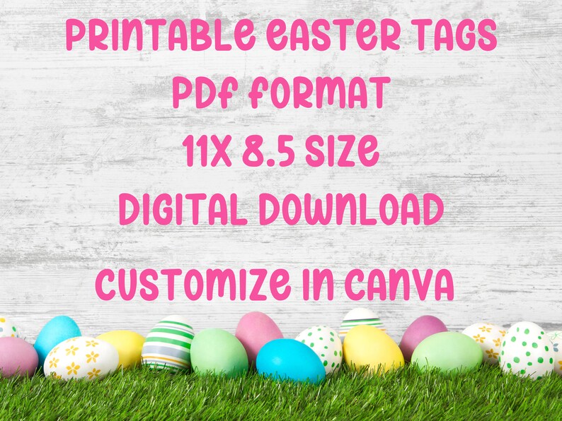 Easter Bunny Tags, Printable, Customizable, Add Name, Digital Download ...