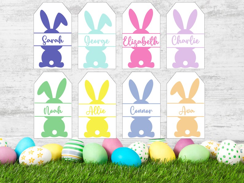Easter Bunny Tags, Printable, Customizable, Add Name, Digital Download ...
