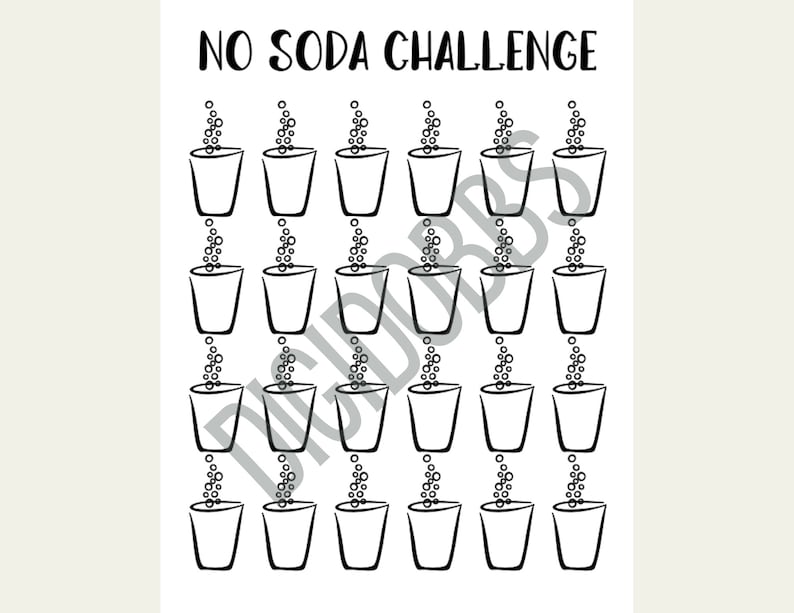 No Soda Challenge Tracker, Save Money, Reduce Sugar, Be Healthier ...
