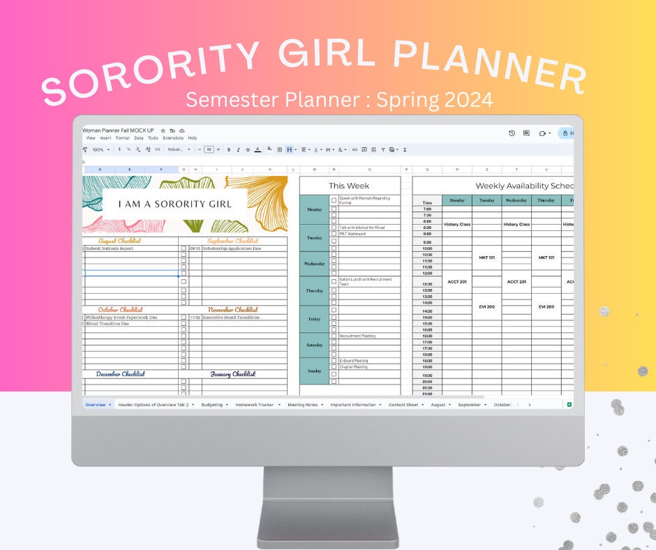 Sorority Girl GOOGLE SHETS Kalender für das Frühjahr 2024 ...
