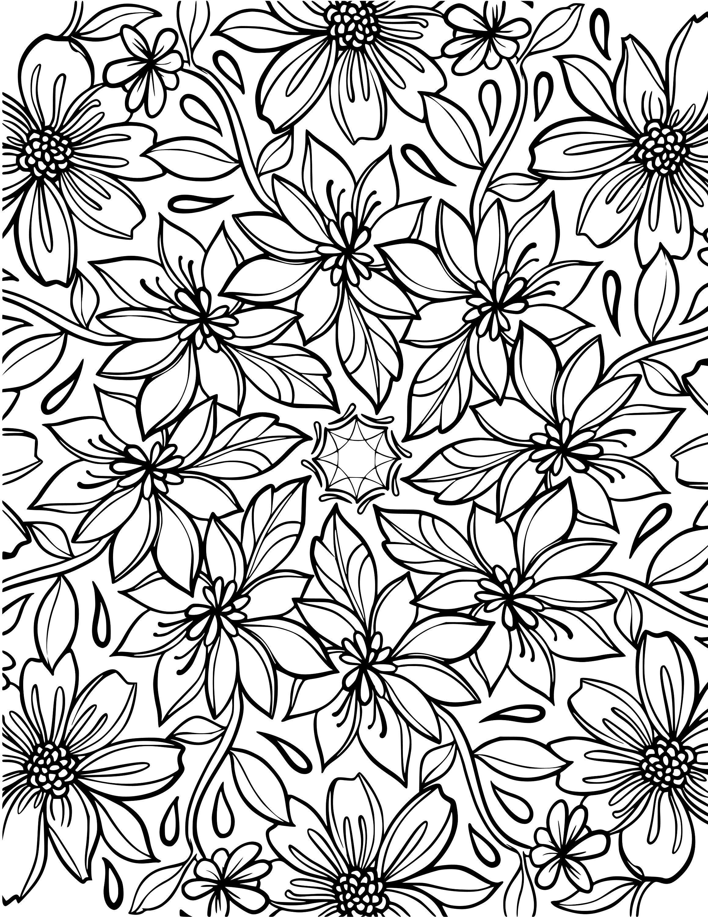 Whimsical Flowers (23 Sheets) Coloring Book - Etsy