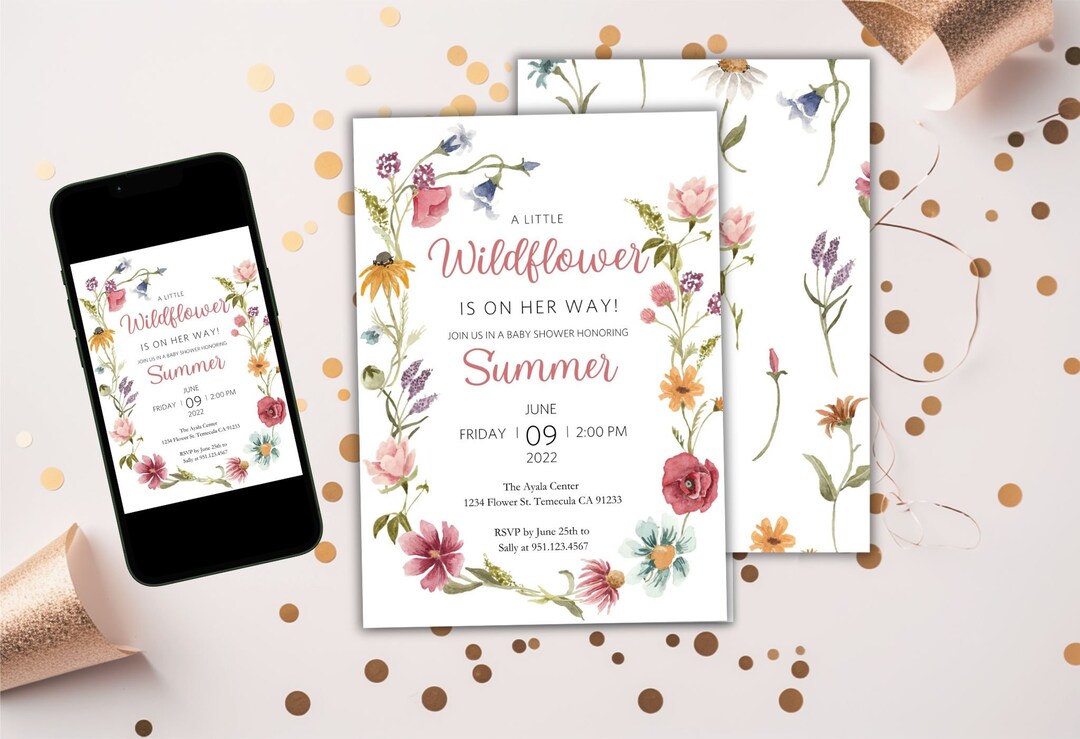 Wildflower Invitation - Etsy
