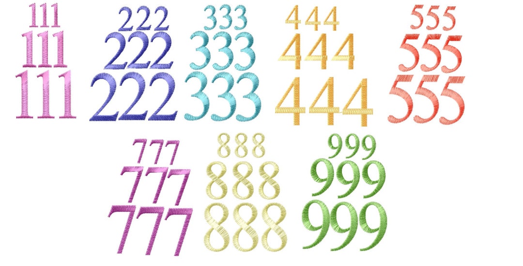 Angel Numbers Embroidery File Pack 4x4 - Etsy